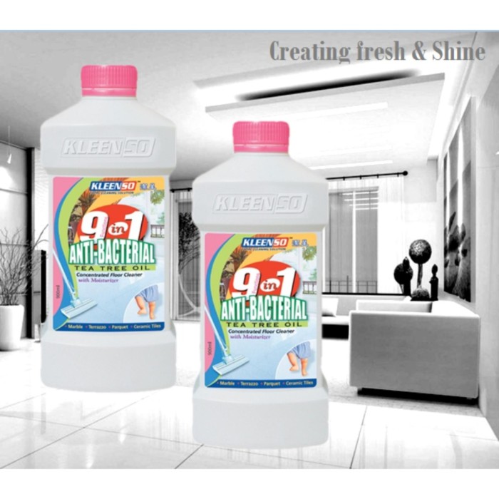 2 x KLEENSO 9 in 1 Anti-Bacterial Tea Tree Oil Floor Cleaner 900G (Pink)